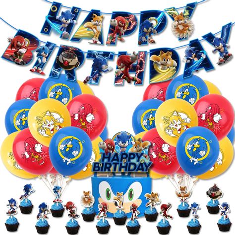 Tomicy Sonic Party Decorations Pack Party Supplies Birthday Decorations