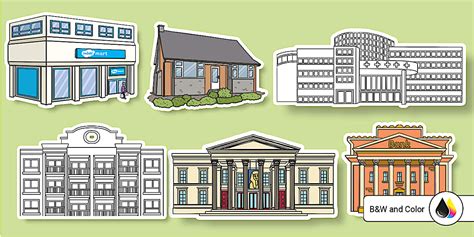 Community Building Cutouts Teacher Made Twinkl