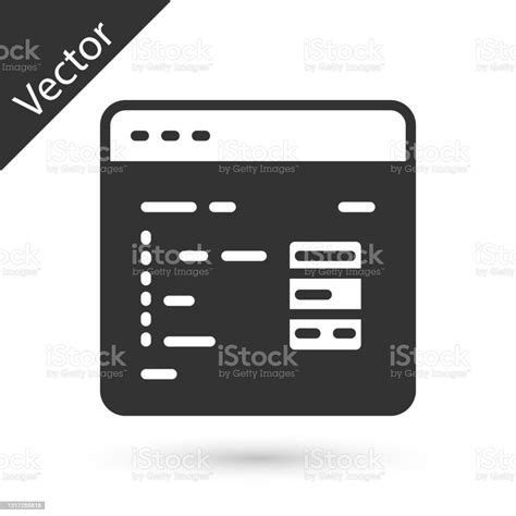 Grey Software Web Developer Programming Code Icon Isolated On White Background Javascript