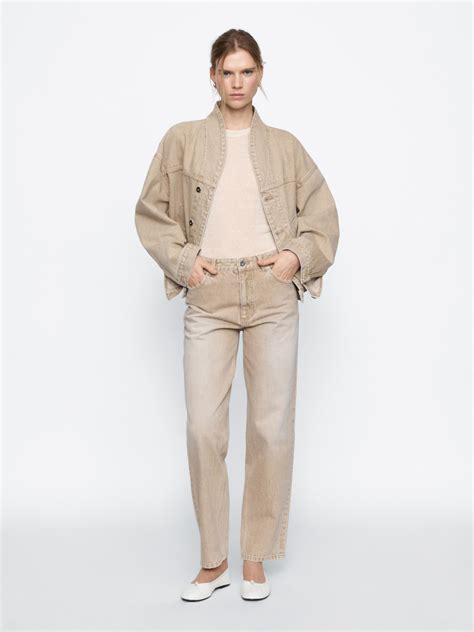 100 Cotton Denim Jacket · Ochre Marl · Coats And Jackets Massimo Dutti