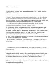 Mastering Metacognition Strategies For Effective Learning Course Hero