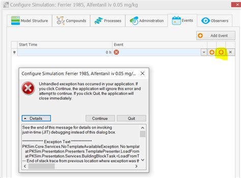 Unhandled Exception When Trying To Load Event Template During Configure