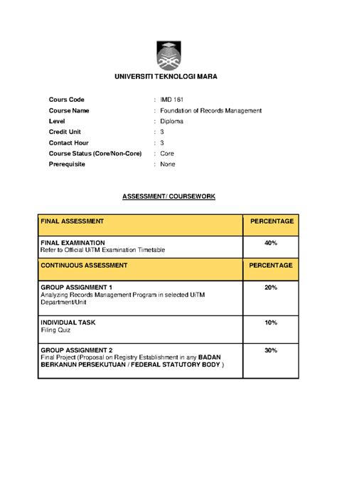 Imd161 Final Exam Assessment Analyzing Records Management Programs