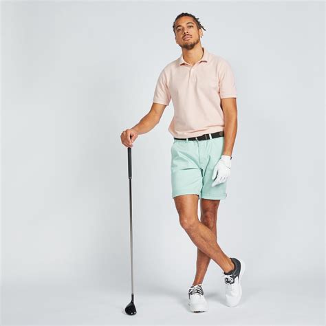 Mens Golf Chino Shorts Mw500 Pale Green