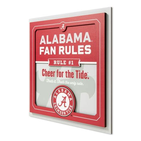 Youthefan Ncaa Alabama Crimson Tide Slogan Series 3d Wall Art