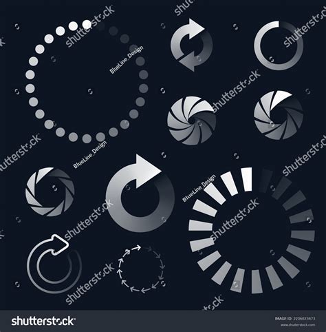 Loading Symbols Set Vector Stock Vector Royalty Free 2206023473