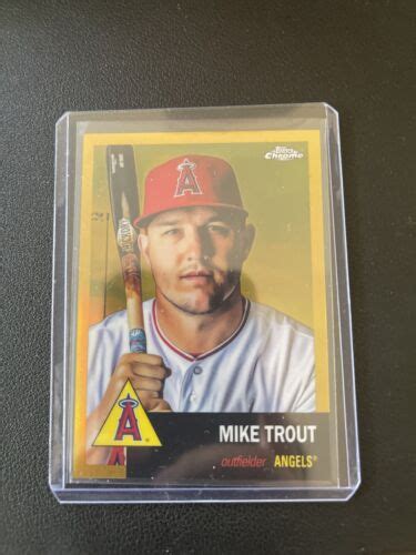 2022 Topps Chrome Platinum Anniversary Mike Trout Gold Refractor 50