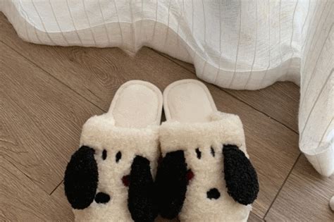 핑크우드 층간소음 방지 실내화 하트 스누피 강아지 뽀글이 털 슬리퍼 위시버킷