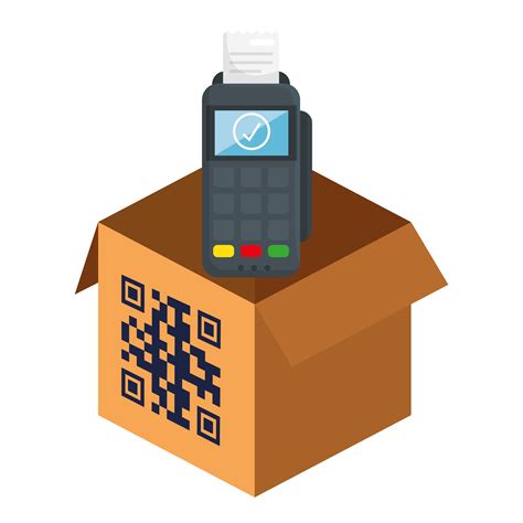 Qr Code Over Box And Dataphone Vector Design 4626655 Vector Art At Vecteezy