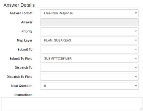 configure answers to populate dispatch or submit to fields