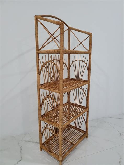 Wicker Shelf Storage Shelf Bookshelf Plant Shelf Rattan Shelf Etsy Wicker Shelf
