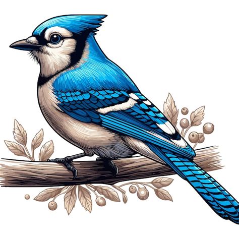 Premium Vector Cute Blue Jay Vector Cartoon Illustration