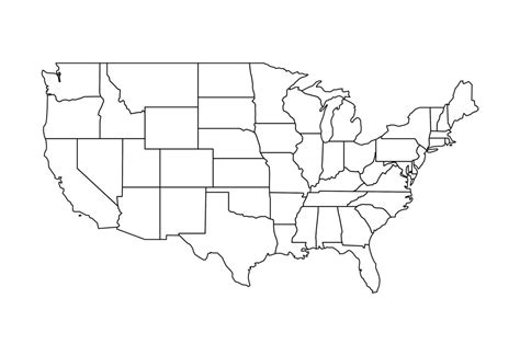 Us Blank State Map Blank Map Of Continental Us Blank Us Outline Map