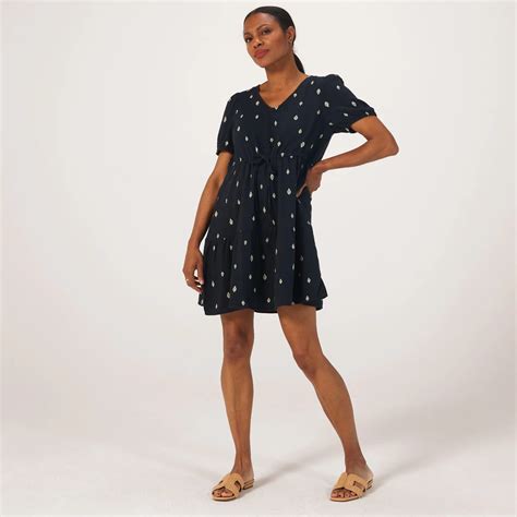 Only Short Sleeve V Neck Belted Dress Qvc Uk