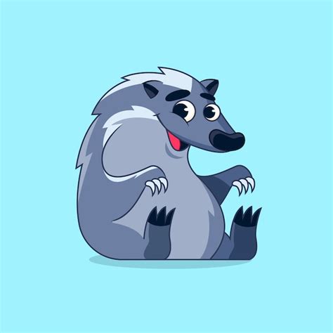 손으로 그린 오소리 만화 그림 무료 벡터