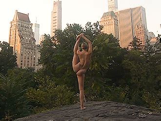 Acro Naked Yoga In Public With Two Super Sexy Nude Flexible Girls
