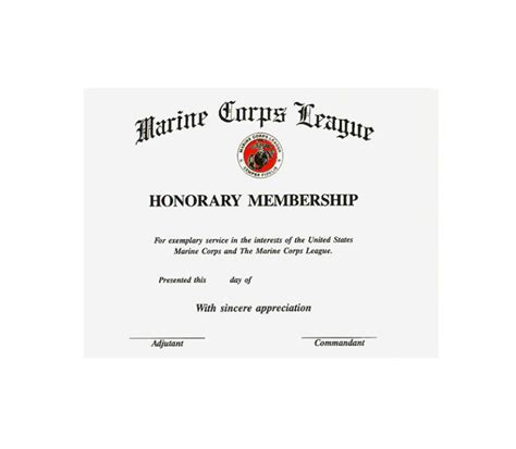 Usmc Certificate Of Commendation Template