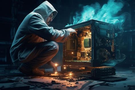 a technology enthusiast dismantling a computer generative ai premium