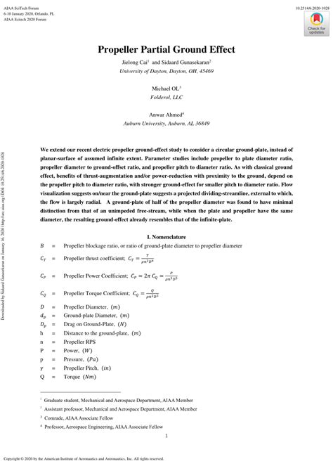 PDF Propeller Partial Ground Effect