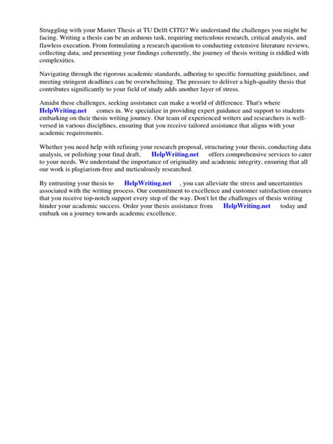 Master Thesis Tu Delft Citg Pdf Engineering Science