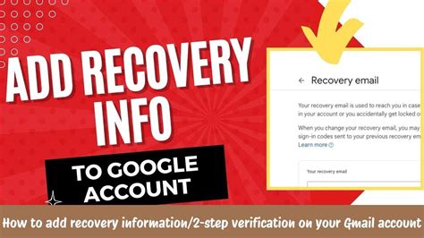 How To Add Recovery Information 2 Step Verification On Your Gmail Account Youtube