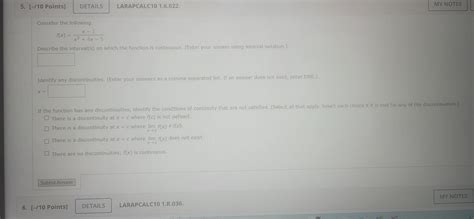 Solved Consider The Following F X X2 4x−5x−1 Describe The