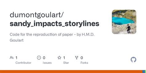 Github Dumontgoulartsandyimpactsstorylines Code For The