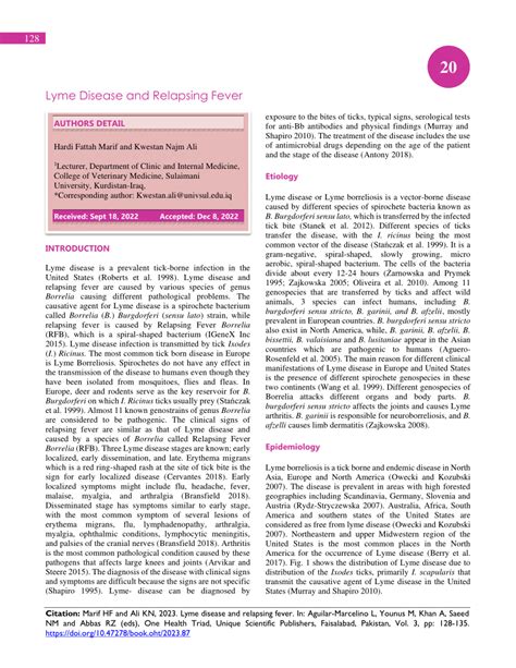 Pdf Lyme Disease And Relapsing Fever