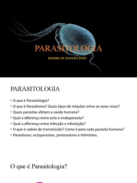 Introdução À Parasitologia Pdf Parasitismo Biologia