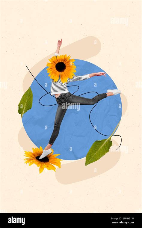 Creative Drawing Collage Picture Of Dancing Elegant Excited Energetic Cheerful Young Woman