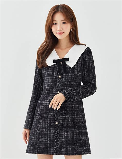 로엠 배색카라 미니원피스 colors RMOWC VRT