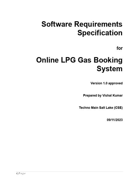 Online Lpg Gas Booking System Srs Pdf Usability Computer Security