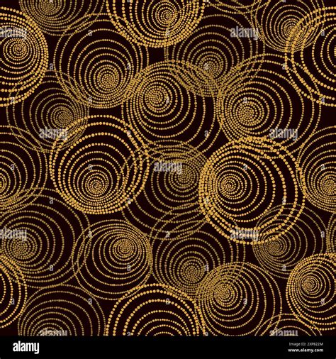 Abstract seamless pattern with golden circles. Hand drawn spirals vector illustration Stock ...