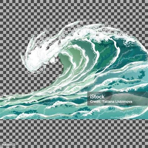 海浪 真實的向量例證隔絕在透明背景向量圖形及更多浪圖片 浪 日本 大 Istock