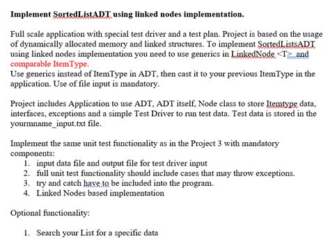 Solved Implement Sortedlistadt Using Linked Nodes
