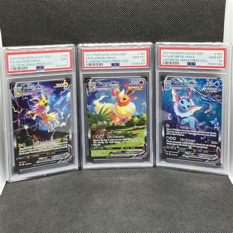 Psa9 10 ポケモンカード 海外 ブースターvmax シャワーズvmax サンダースvmax 3種セット プロモ 英語 夏ポケカ