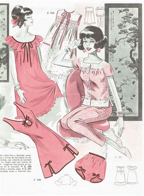 An Old Fashion Sewing Pattern For Womens Nightgowns And Pajamas From