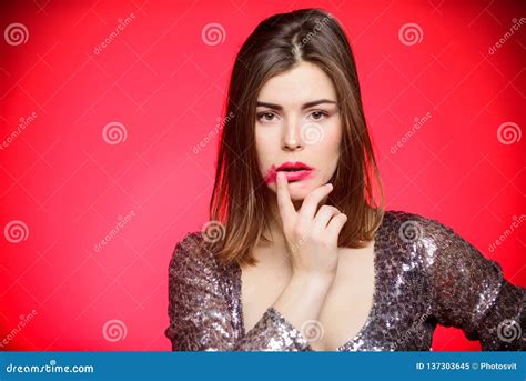 Secret Sensual Girl With Red Lips And Big Breasts Love And Romance