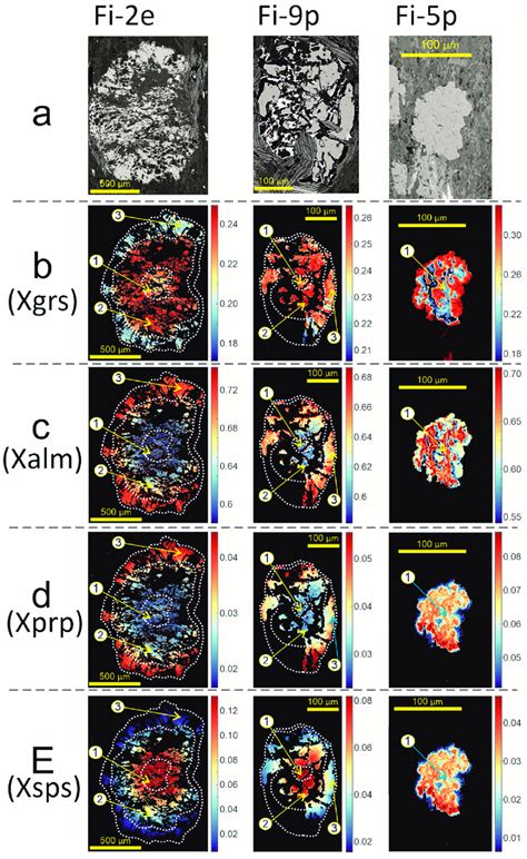 X Ray Compositional Maps Of End Member Fractions For The Garnet