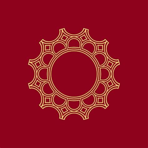 Premium Vector Luxury Elegant Maroon Yellow Circle Floral Pattern Frame