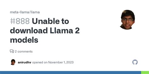 unable to download llama 2 models · issue 888 · meta llama llama · github