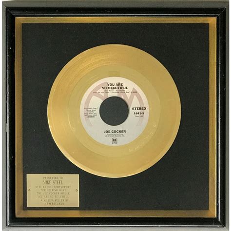 Joe Cocker You Are So Beautiful 1975 Disc Award