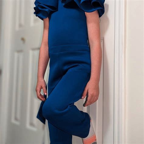 Royal Blue Interview Outfit Pageant Ruffle Outfit Girls Neoprene