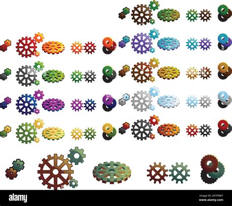 Set Of 50 Gear Systems Stock Vector Image And Art Alamy
