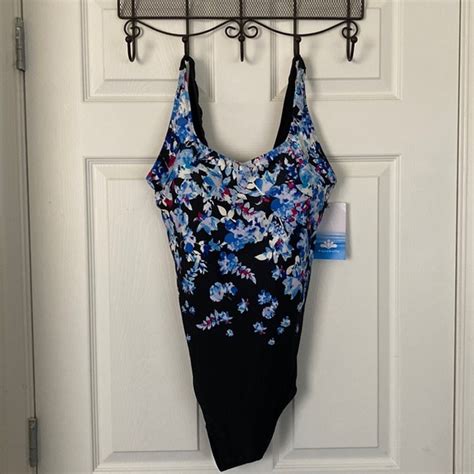 Aquabelle Swim Nwt Aquabelle Floral Print One Piece Bathing Suit