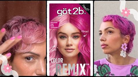 Pink Temporary Hair Dye Got2b Color Remix Pink Curls Youtube