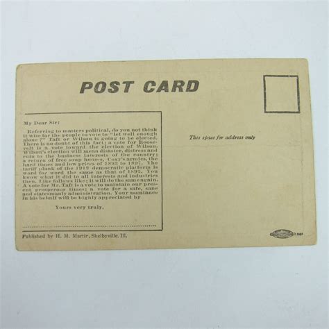 Postcard Presidential Campaign William Howard Taft Political Antique