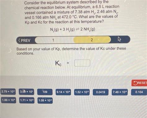 Solved A Consider The Equilibrium System Described By The