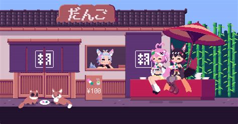 ドット絵 待機画面試作3号 朝夢はじめのうごイラ Pixiv