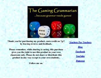 Modal Verbs Board Game By The Gaming Grammarian TPT